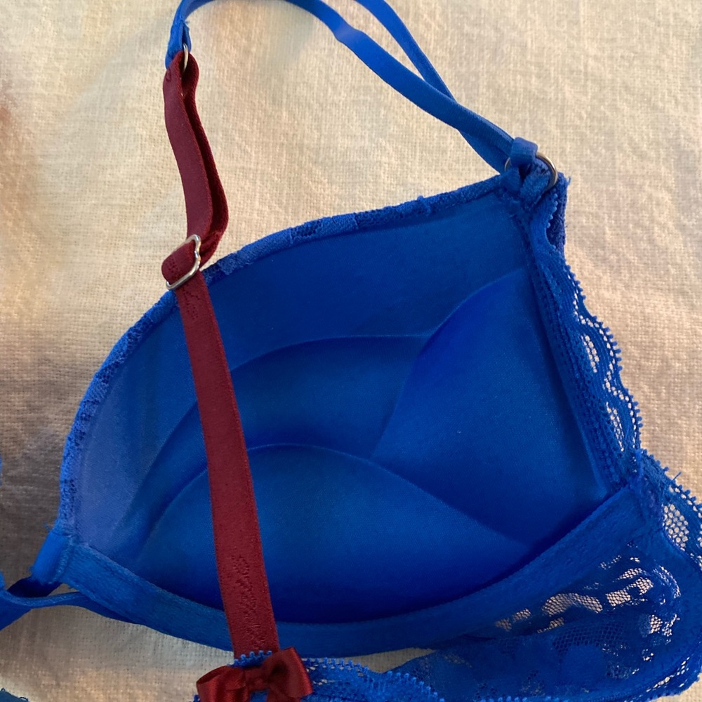 Aerie Blue Lace Push Up Bra 32a - Gem